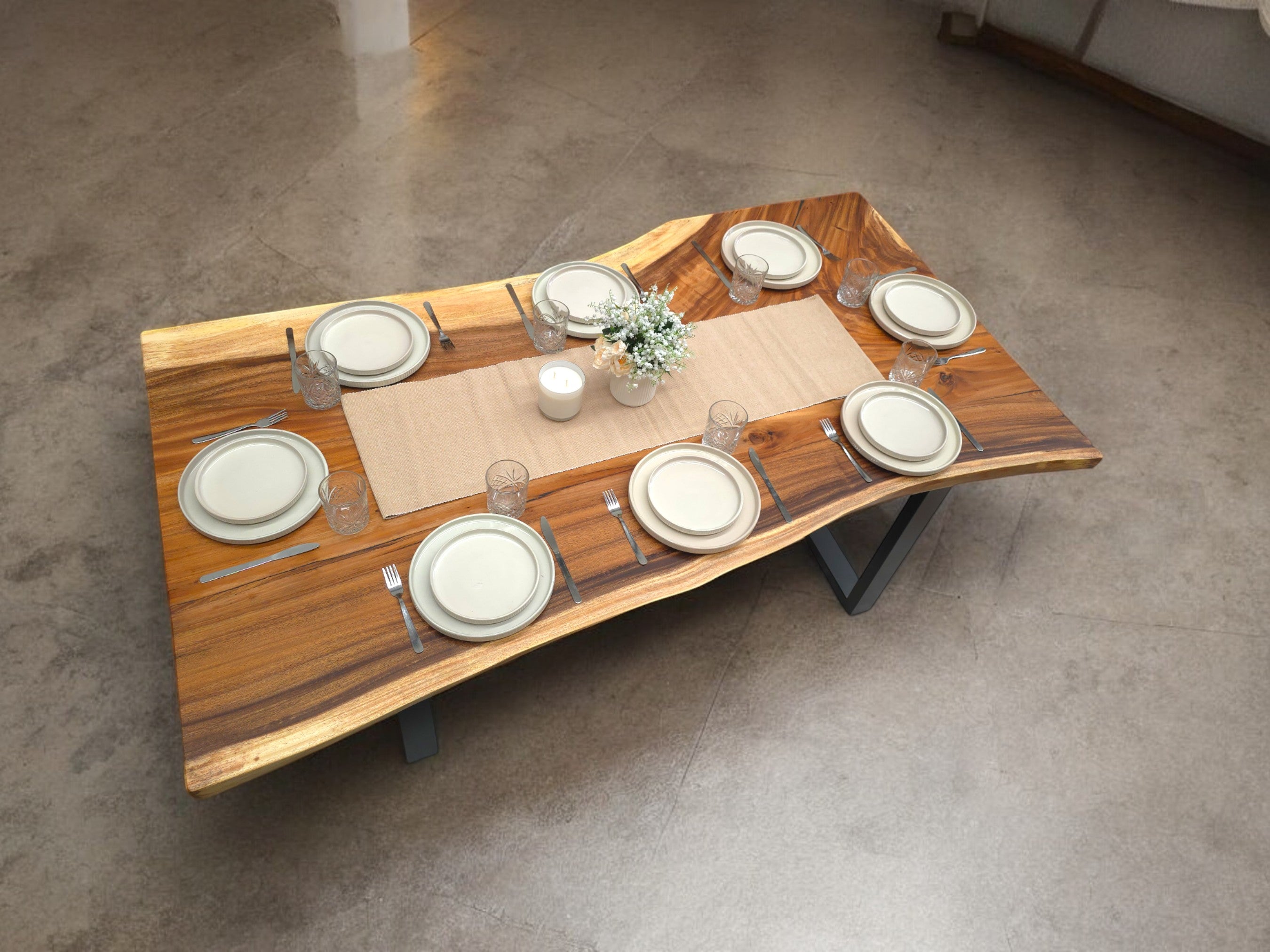 Live Edge Solid Wood Table with Unique Grain